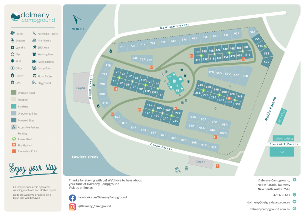 Park Map - Dalmeny Campground